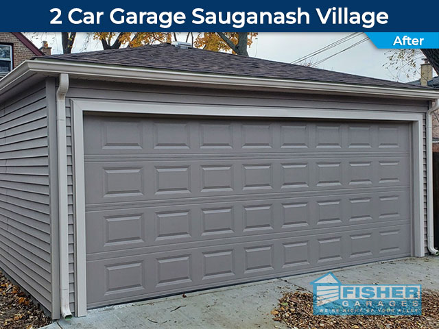 2 Car Garage Sauganash Village - Fisher Garages